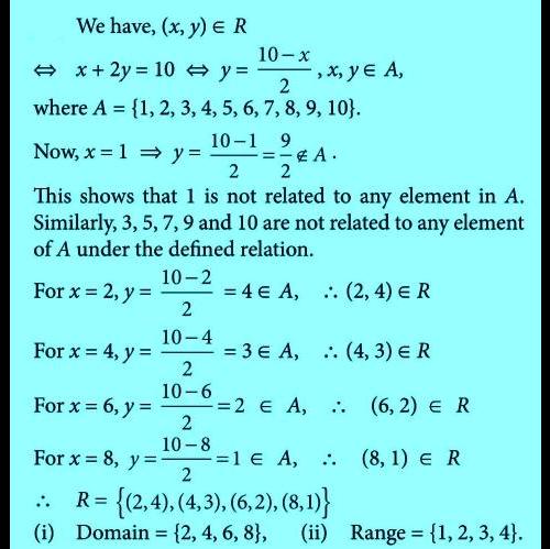 Let a be the set of first ten natural numbers and let rbea relation on ...