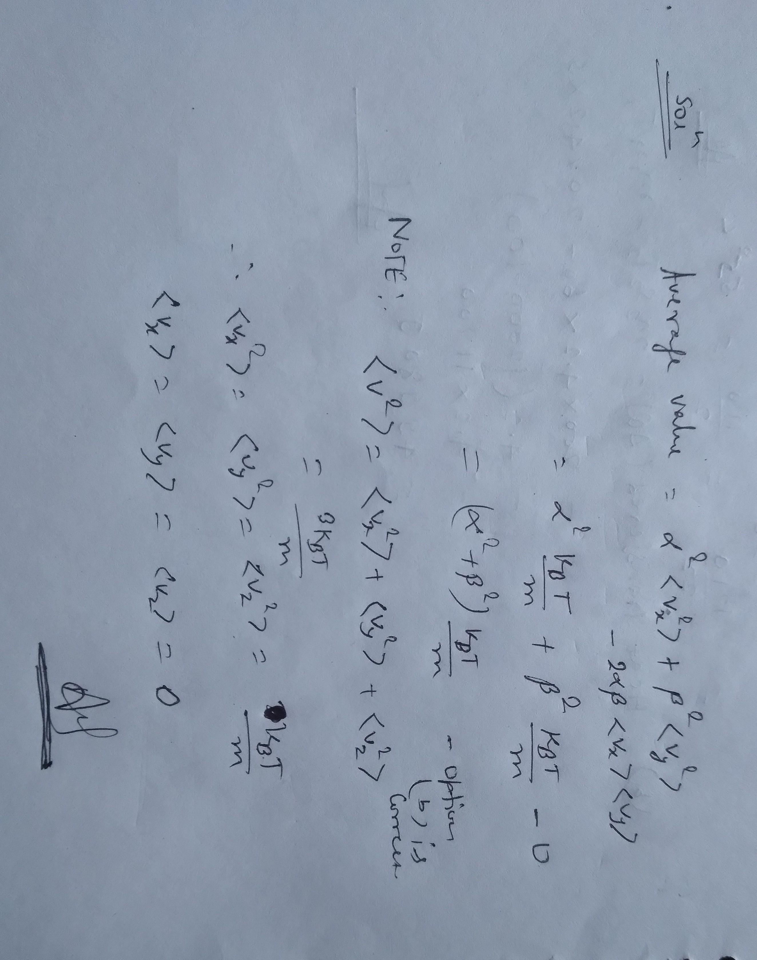 The speed v of the molecules of mass m of an ideal gas obeys maxwell's ...