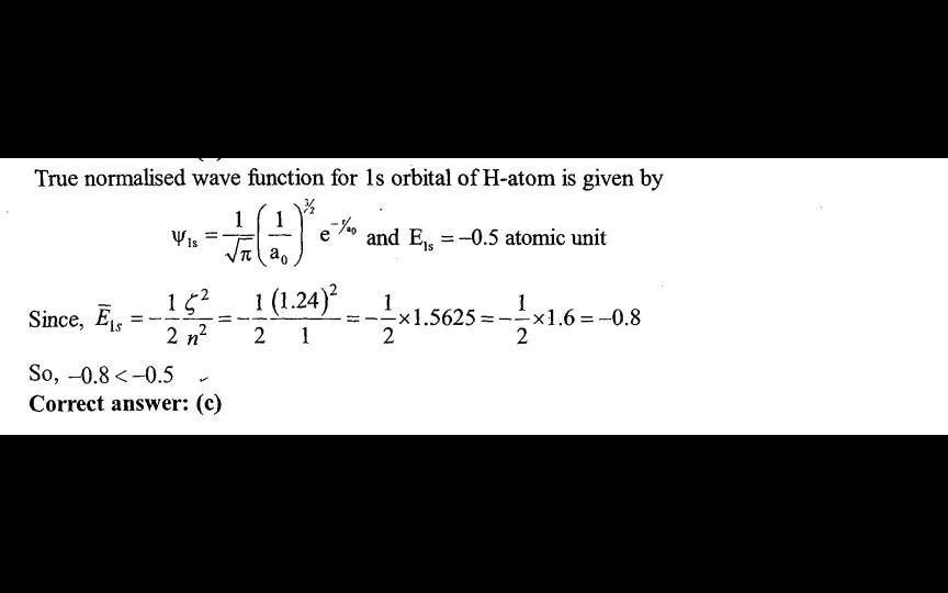 40 Where E Iven By 1s T0 1 And En The Normalized Hydrogen Atom Is