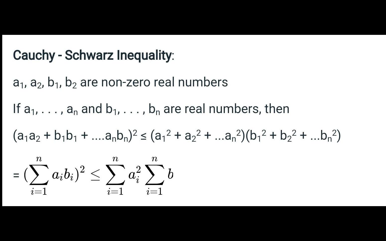 2. by using the cauchy-schwarz inequality show that it a1, a2, , an are positive