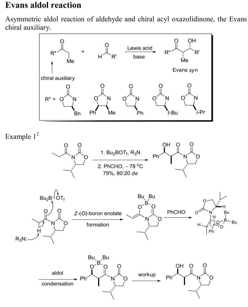 Explain evans aldol reaction and henry nitraldol