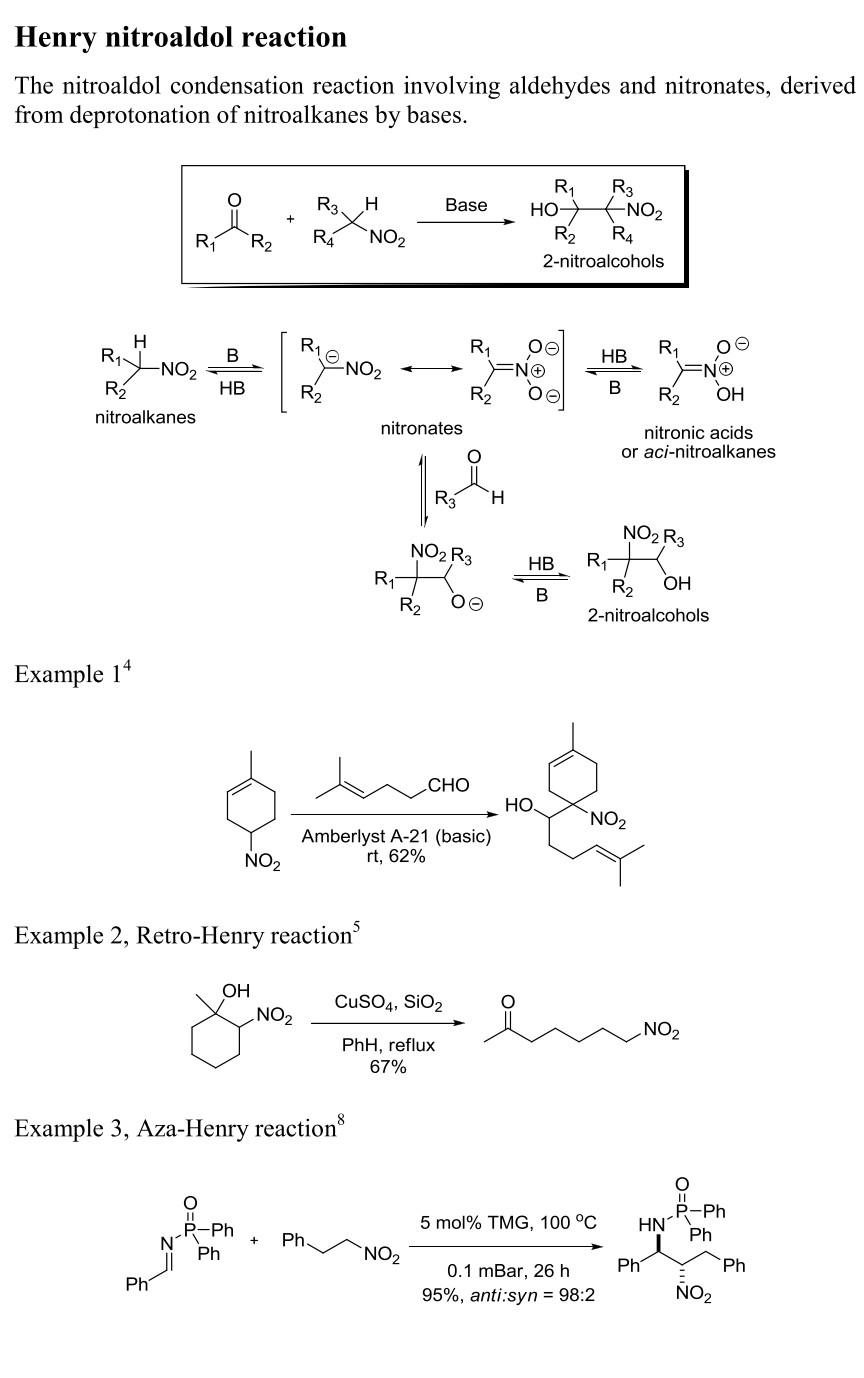Explain evans aldol reaction and henry nitraldol