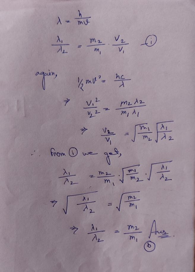 Iat a particle of mass m at rest decays into two particles of masses m, andm having
