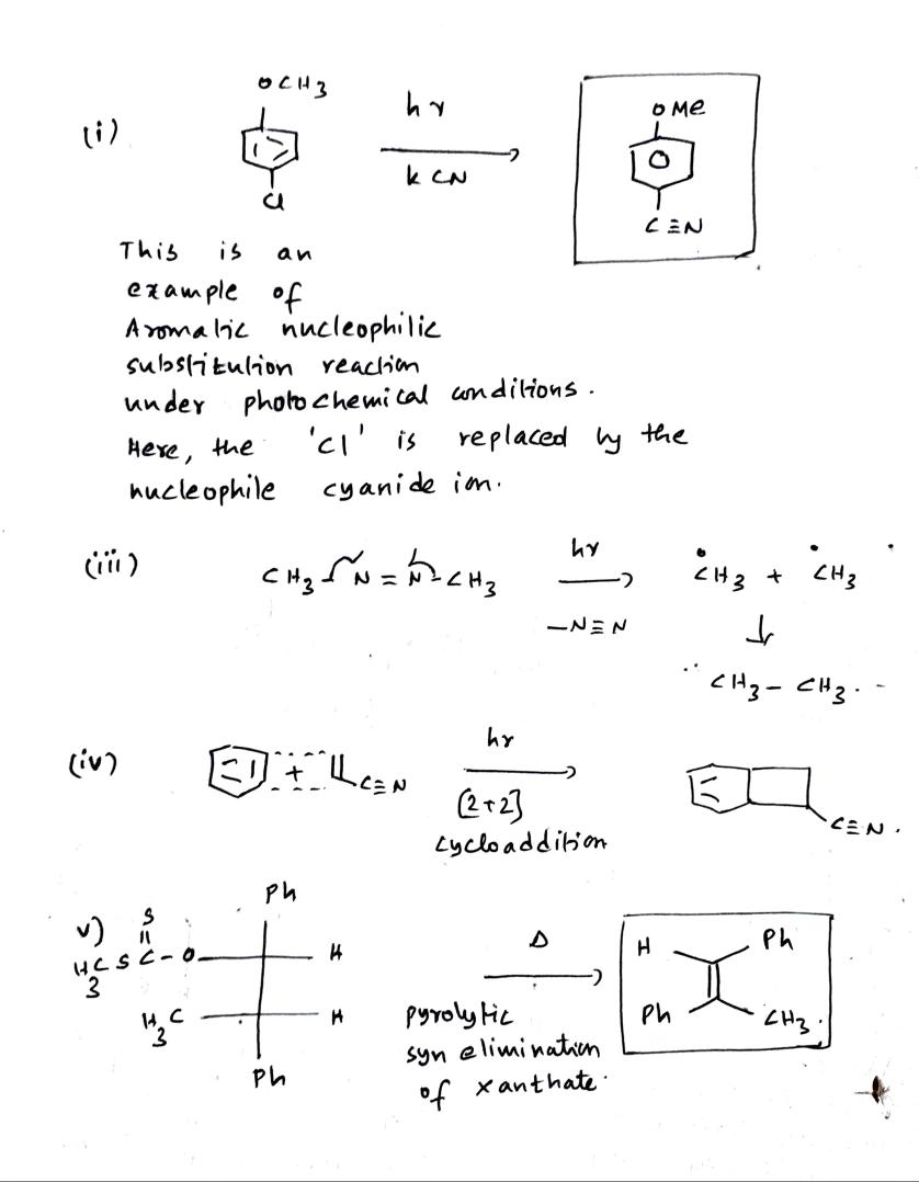 Complete the following reactions with explain step by step