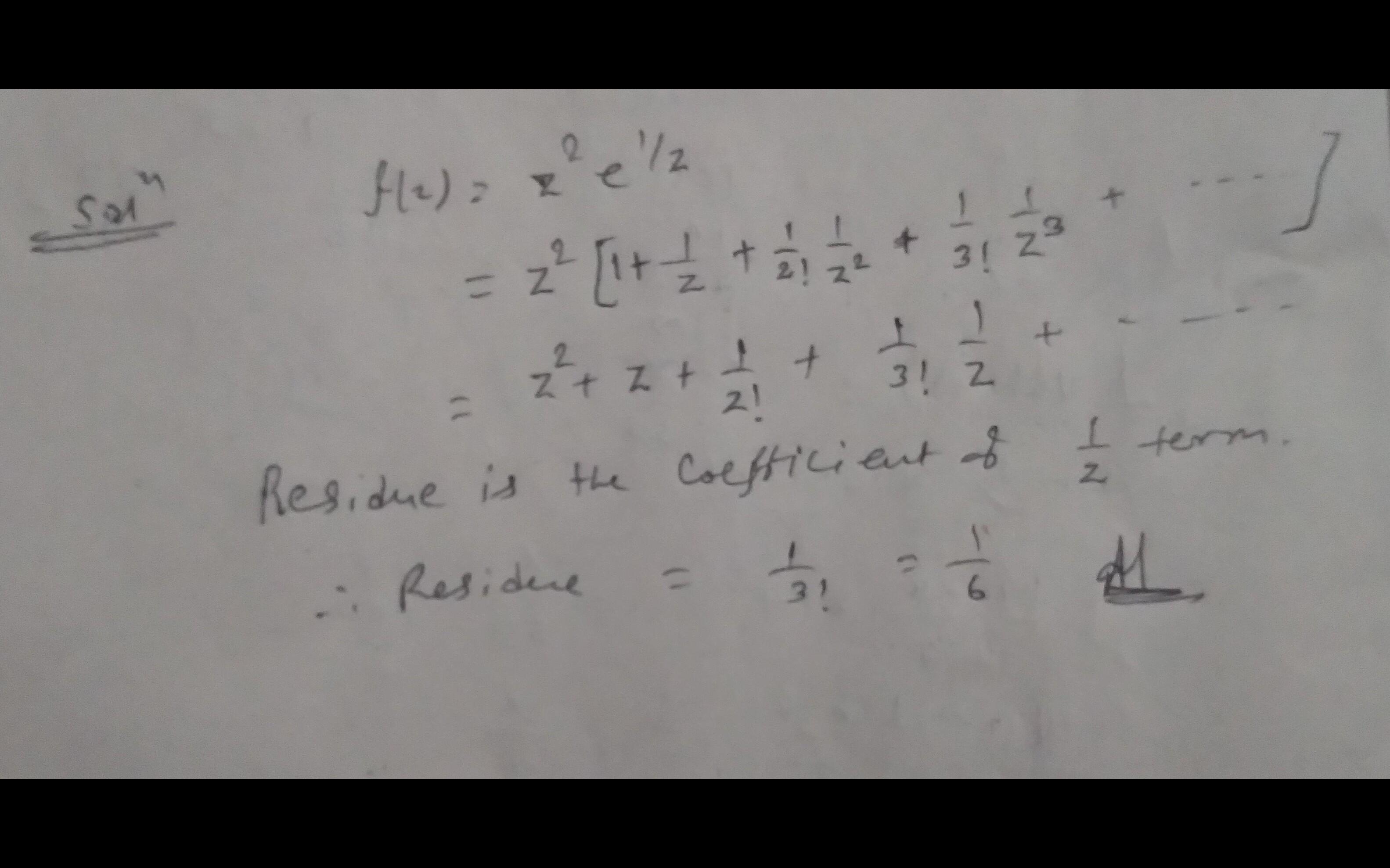 F(z)= z*2e*1/z,find the residue? in complex function
