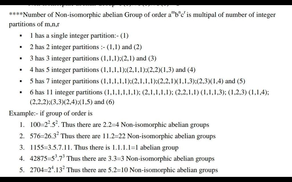 If o(g)=108 then number of non- isomorphic abelian group of order 108 is (a) 12 (b)