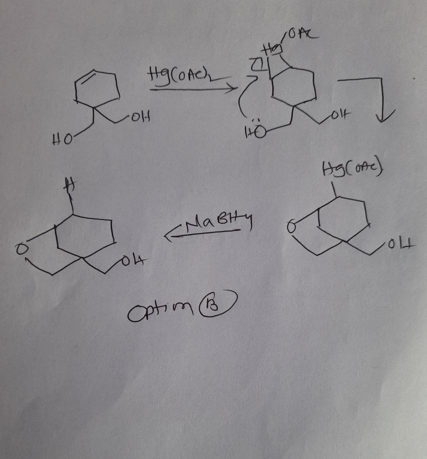 1 hg (ococh,), 2. nabh, ?the product af the reaction is ho oh naoh, h,o ...