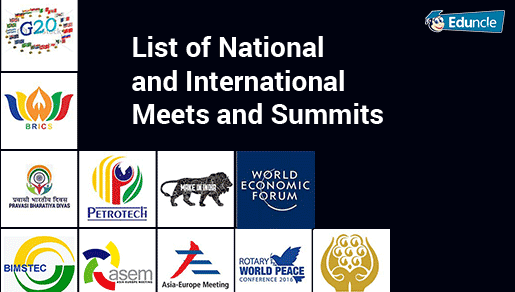 List of National and International Meets and Summits